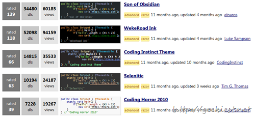 Collection of Visual Studio color schemes and Visual Studio Wallpapers